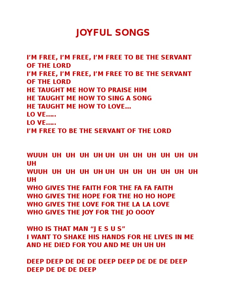 Joyful Songs | PDF