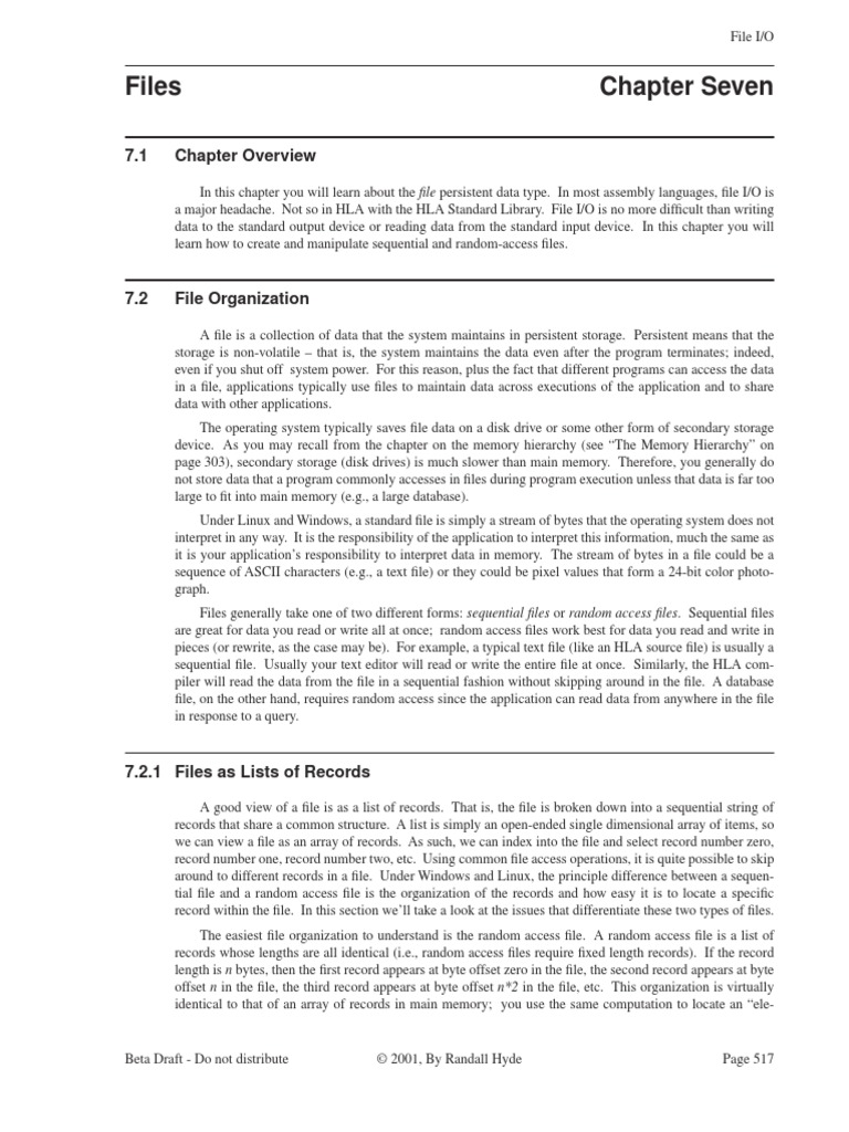 Files Chapter Seven | PDF | Computer Data Storage | Subroutine