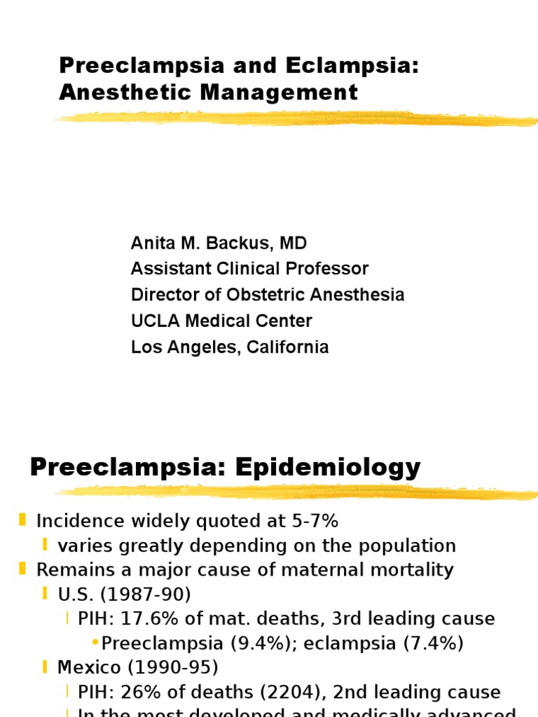 Pre Eclampsia | PDF | Anesthesia | Clinical Medicine