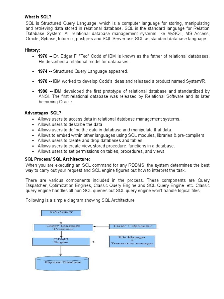 What Is SQL1 | PDF | Relational Database | Sql