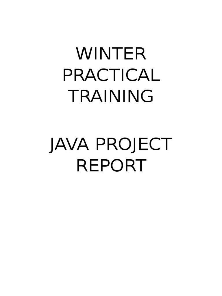 Winter Practical Training Report | PDF | Computers