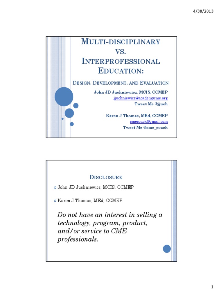 Multi-Disciplinary Vs Interprofessional Education | PDF | Expert ...