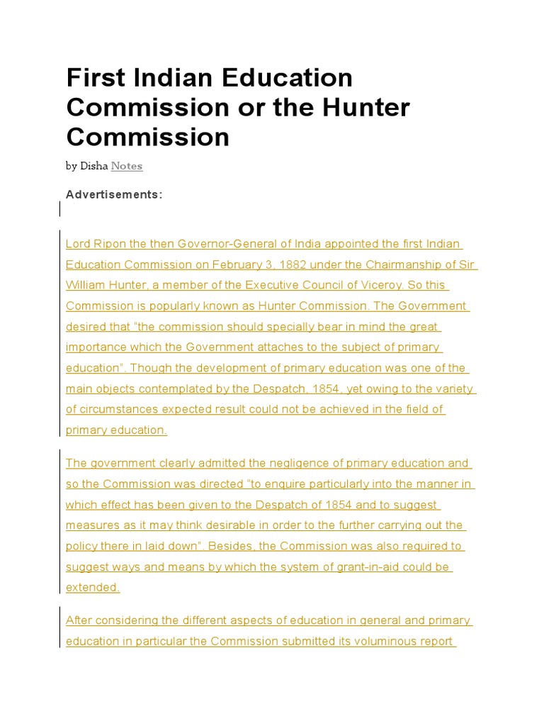 Hunter Commission | Download Free PDF | Primary Education | Curriculum