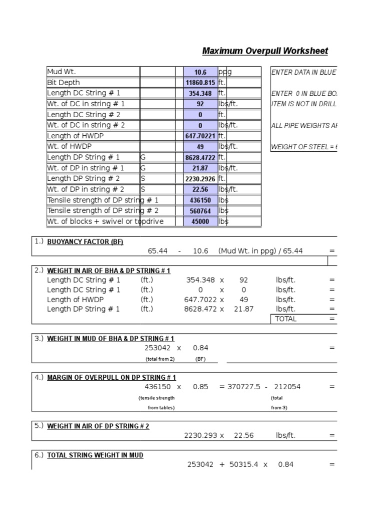 Maximum Overpull Calculation Guide | PDF