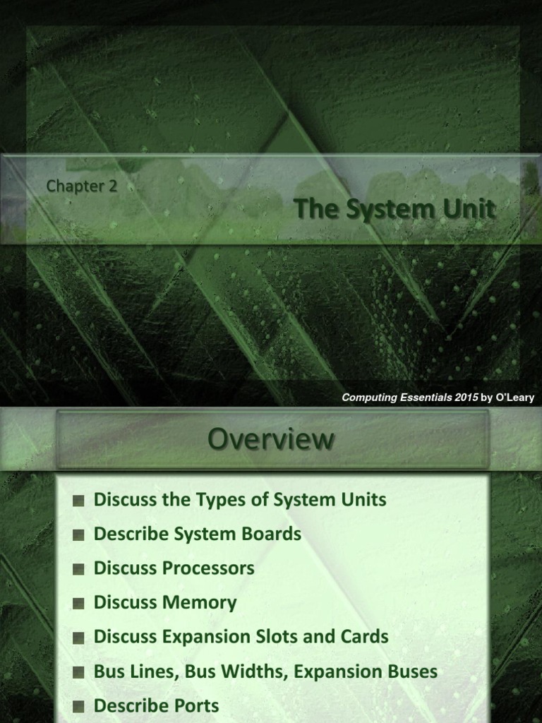 Lecture 2 - The Components of The System Unit PDF | PDF | Central Processing Unit | Ebcdic