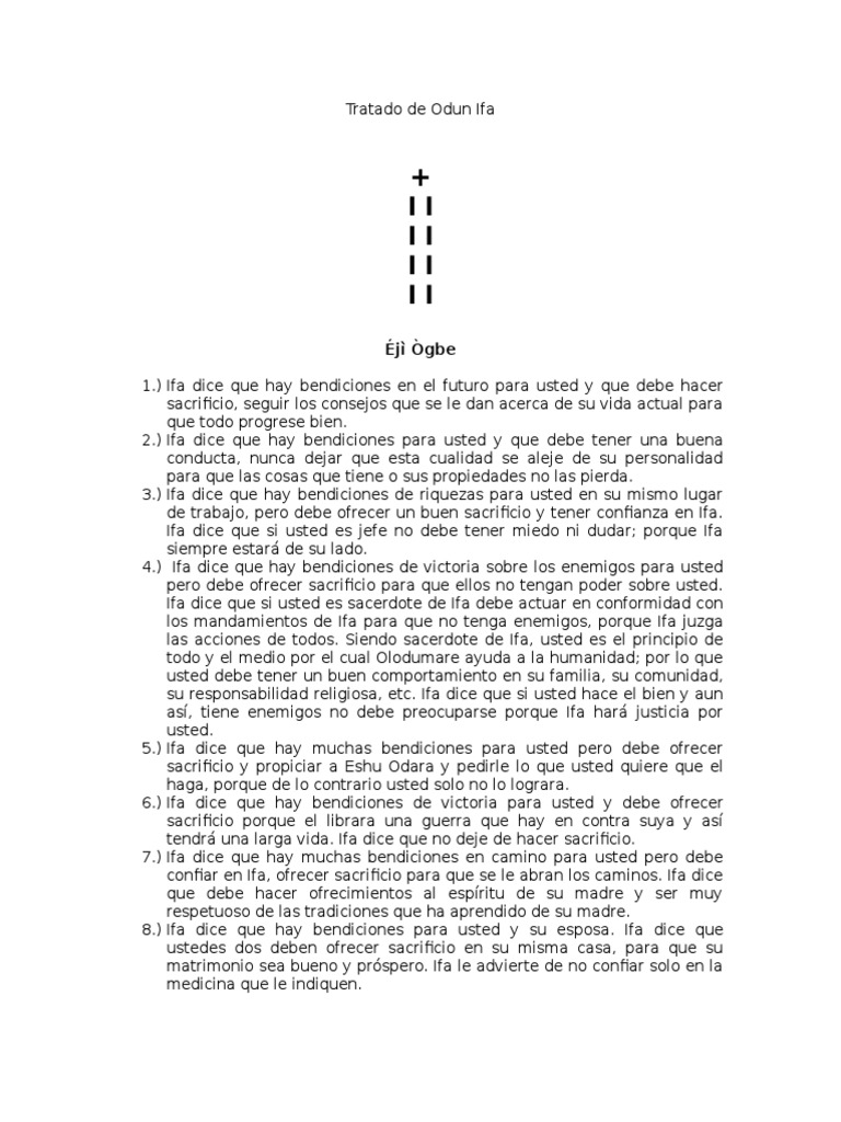 Tratado de Odun Ifa | PDF | Pollo | Alimentos