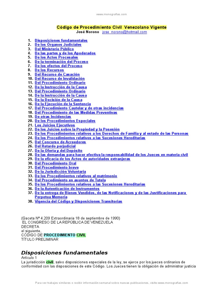 Codigo Procedimiento Civil Venezolano Vigente | PDF | Estoppel ...