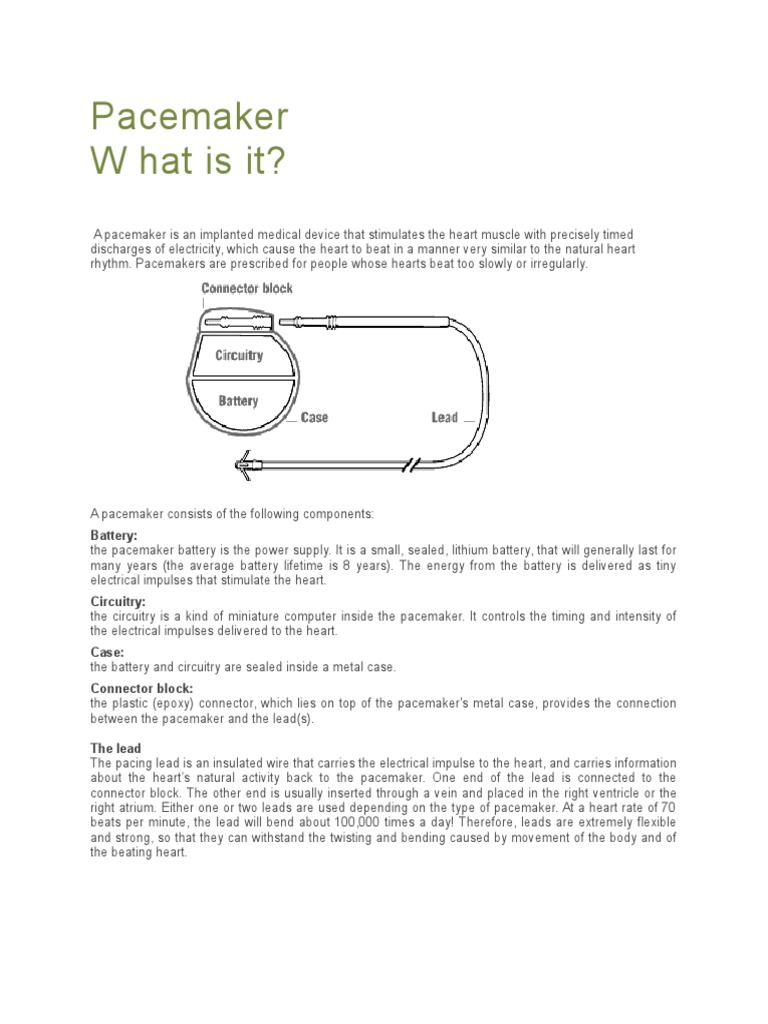 Pacemaker Notes | PDF | Artificial Cardiac Pacemaker | Heart