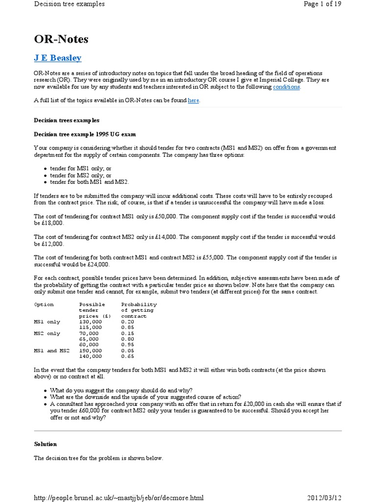Decision Tree Analysis Example-Question & Answers | PDF | Cost | Insurance