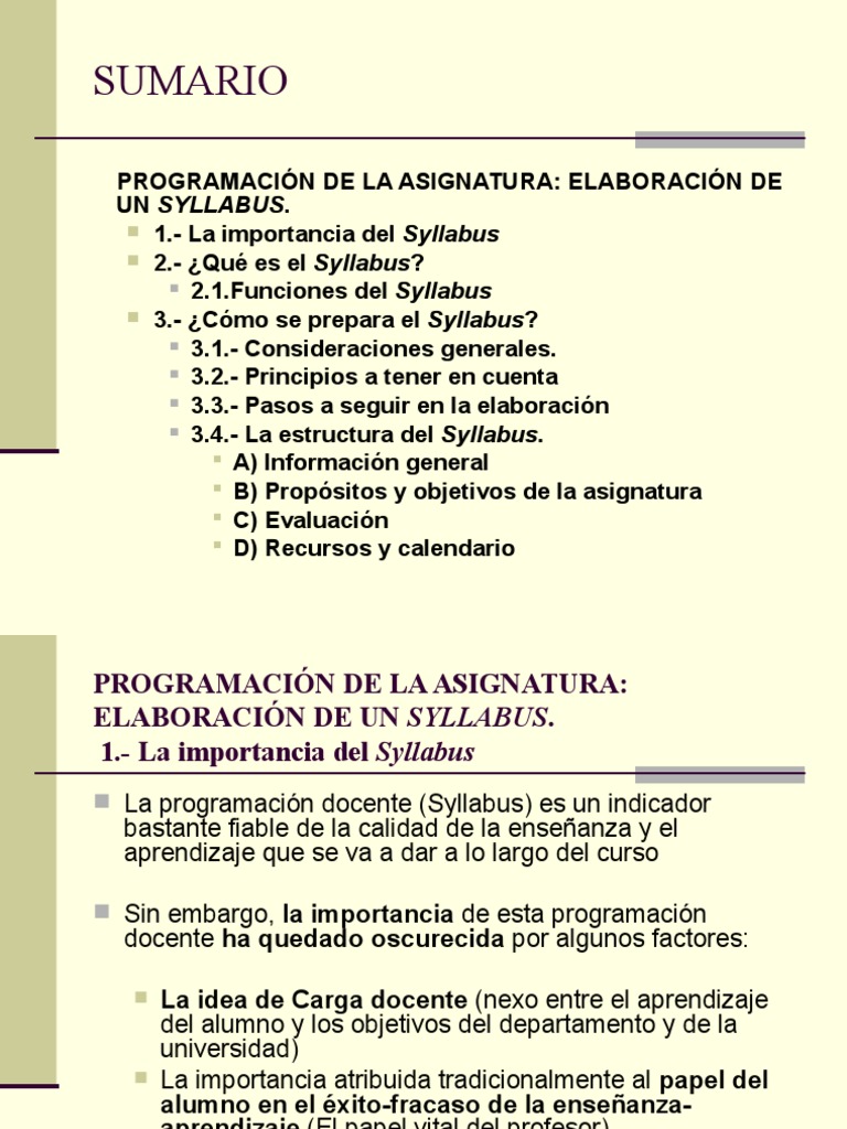 Como Elaborar Un Syllabus | PDF | Aprendizaje | Maestros