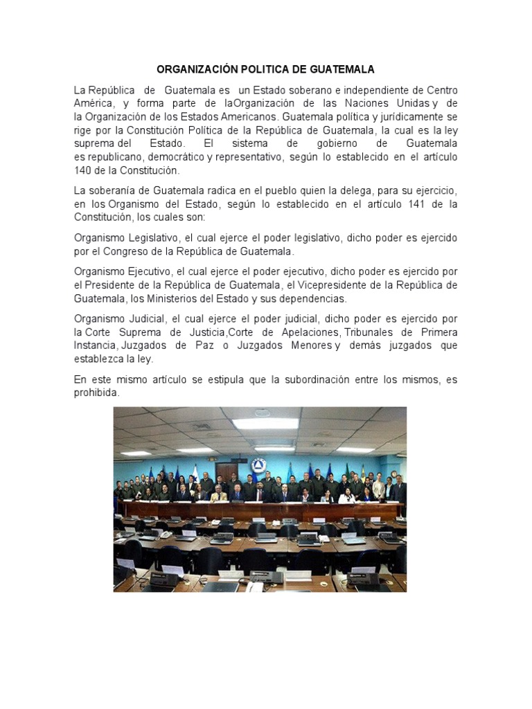 Organización Politica de Guatemala | PDF | África | Américas