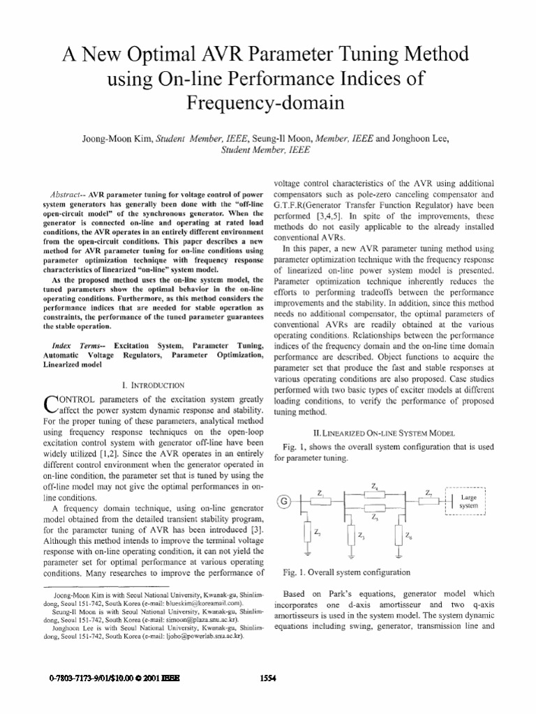 A New Optimal AVR Parameter Tuning Method | PDF | Mathematical Optimization | Electrical Engineering