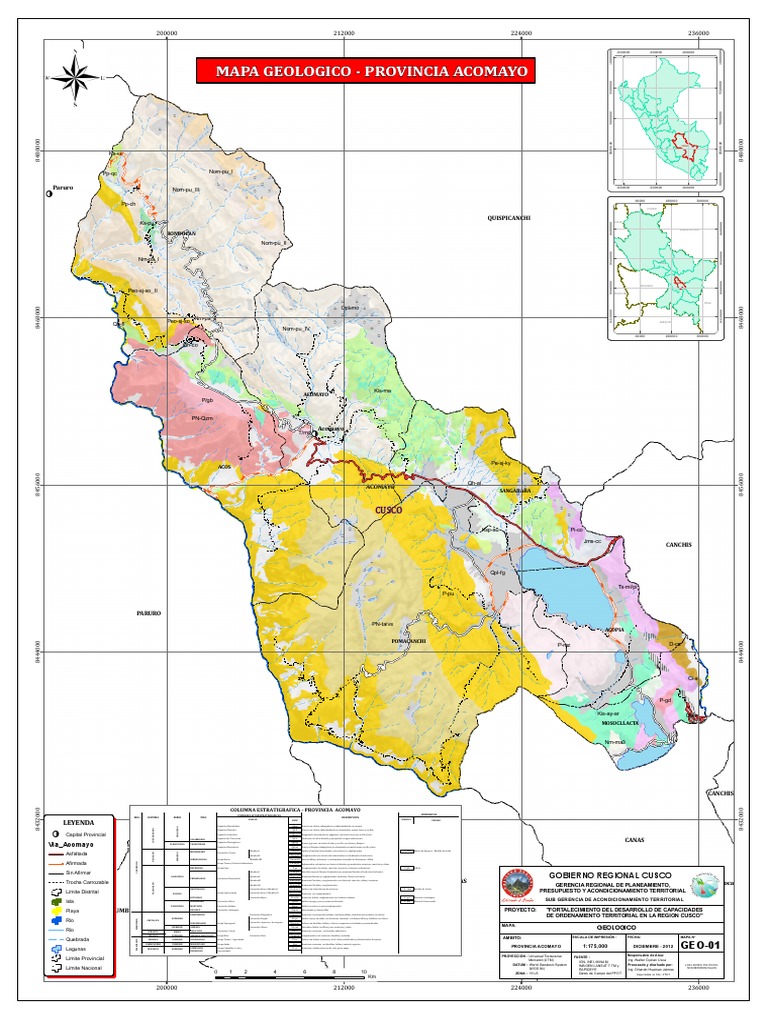 Mapa Geologico Acomayo PDF | Datos geográficos e información | Earth ...