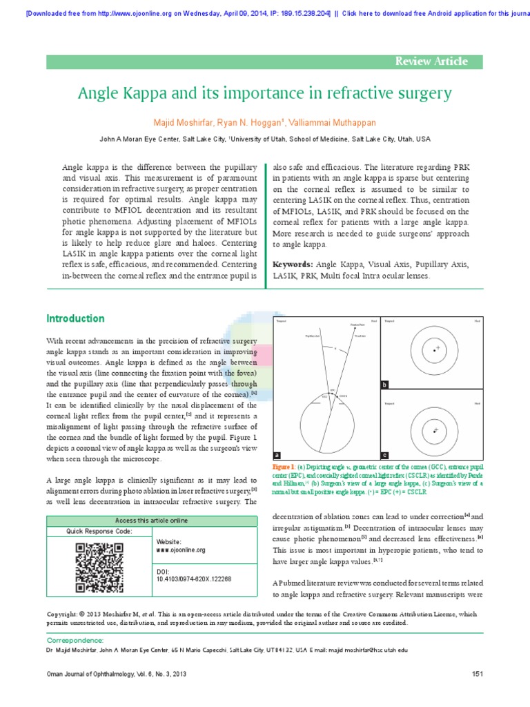 Angulo Kappa | PDF | Visual Acuity | Eye