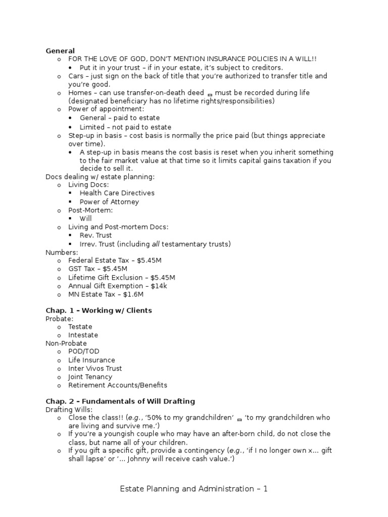 Estate Planning Introduction Outline