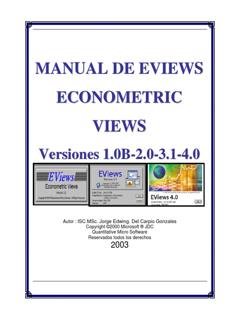 EViews Manual 2003 PDF | PDF | Windows 2000 | Microsoft Windows