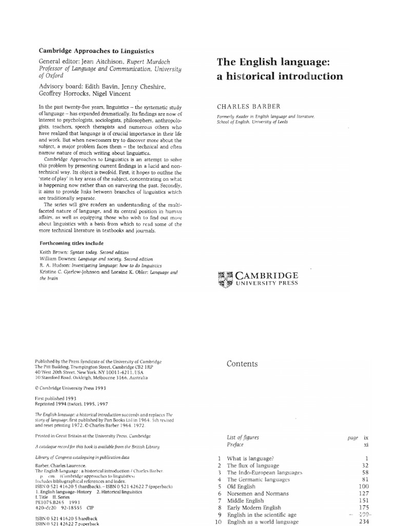 The English Language: A Historical Introduction | Download Free PDF ...