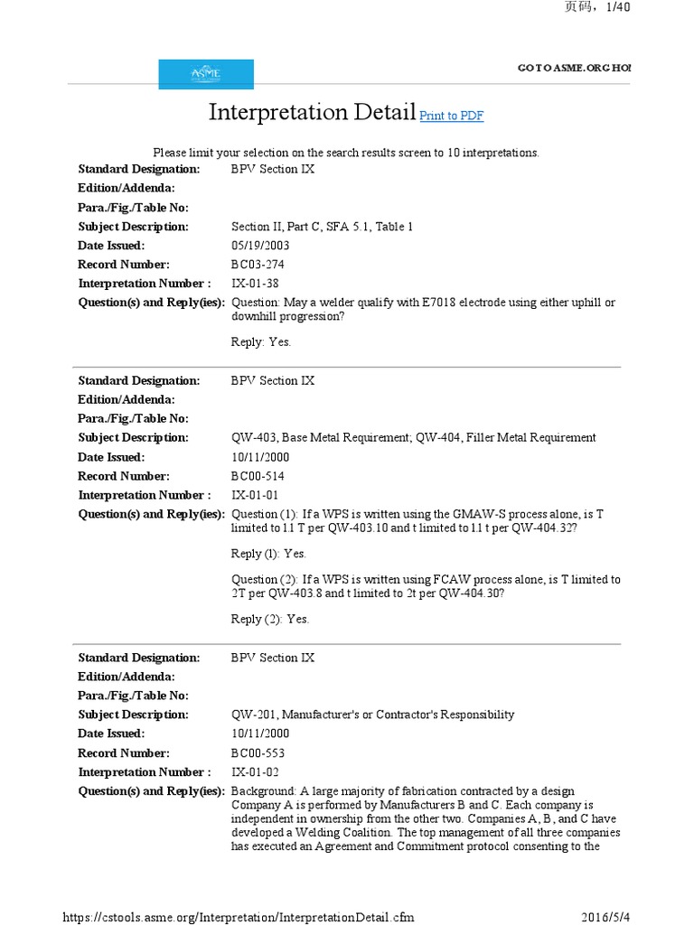 ASME IX Interpretation-Part10 | PDF | Welding | Construction