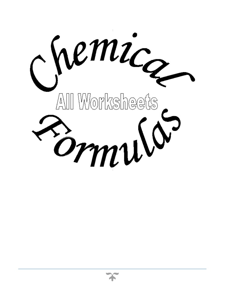 Chemical Formulas All Worksheets | PDF | Acid | Ion