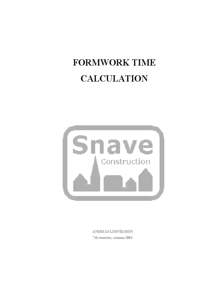 Formwork Time Calculation | PDF | Deep Foundation | Concrete