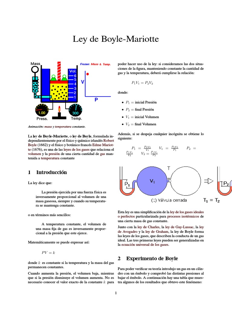 Ley de Boyle-Mariotte | Gases | Química Física