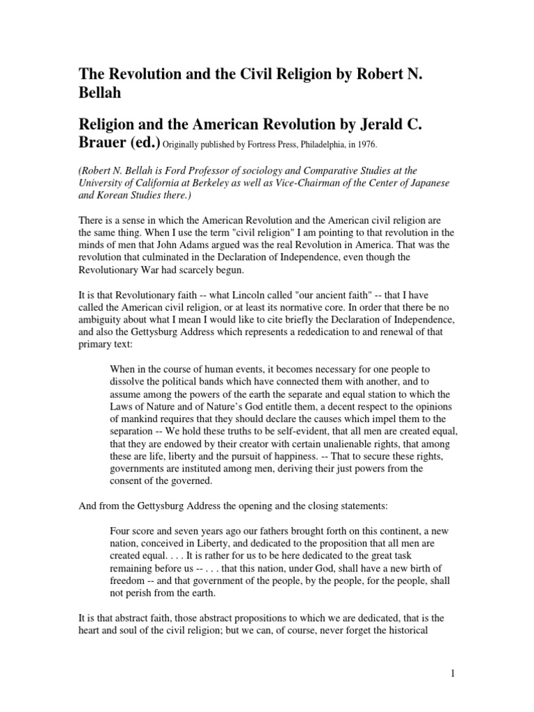 American Civil Religion Explained | PDF | Natural And Legal Rights ...