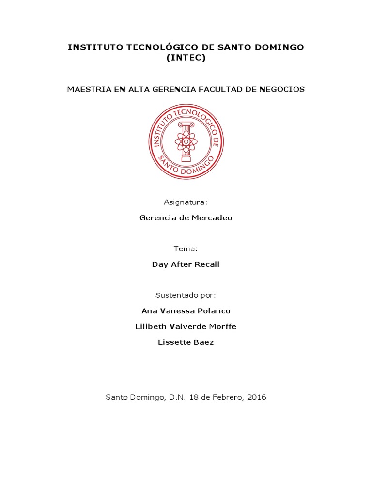 Informe Day After Recall.2 | PDF | Marketing | Publicidad