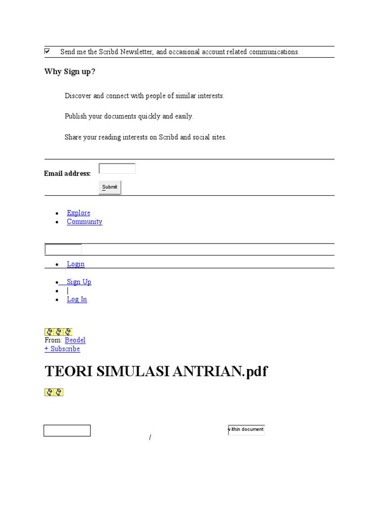 Teori Simulasi Antrian - PDF: Why Sign Up? | PDF | Scribd | Cyberspace