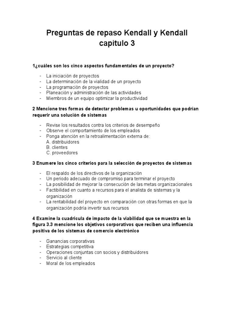 Repaso de Proyectos Kendall y Kendall | PDF | Software | Calidad (comercial)
