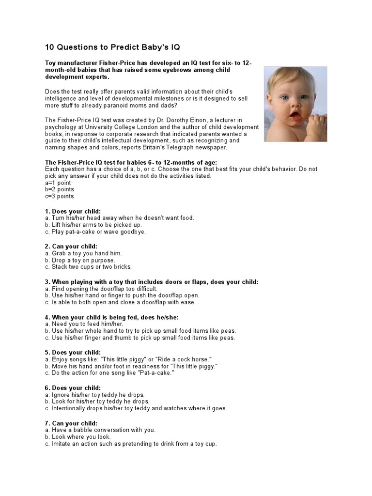 10 Questions To Predict Baby | PDF
