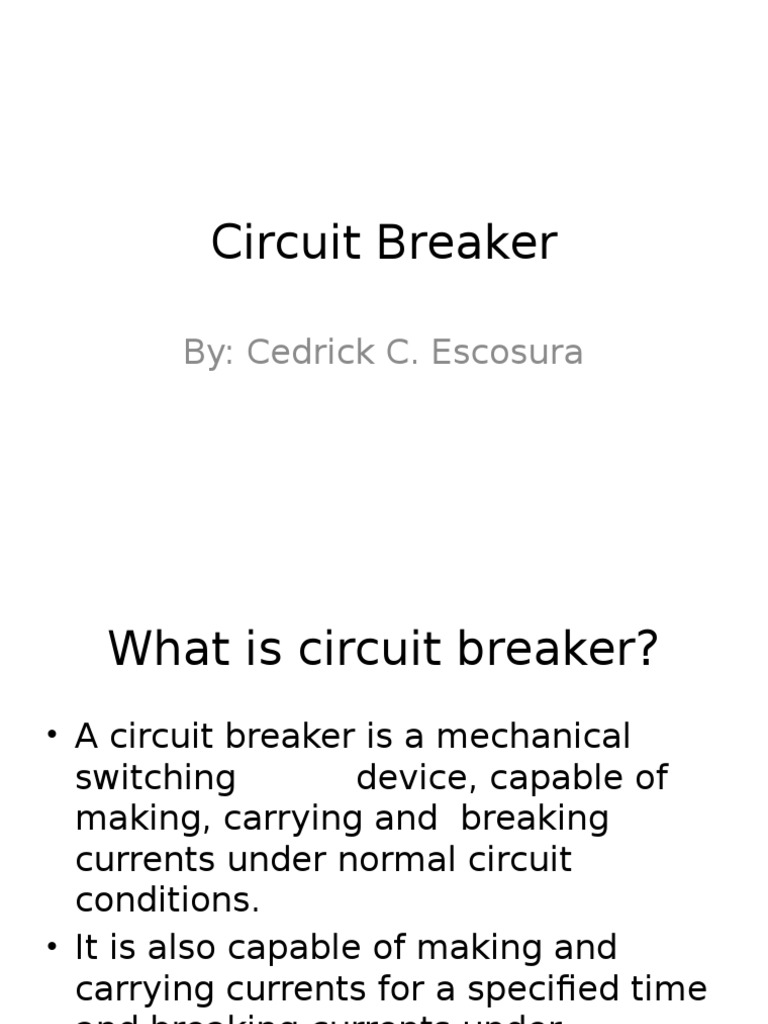 Circuit Breaker | PDF | Electric Arc | Fuse (Electrical)