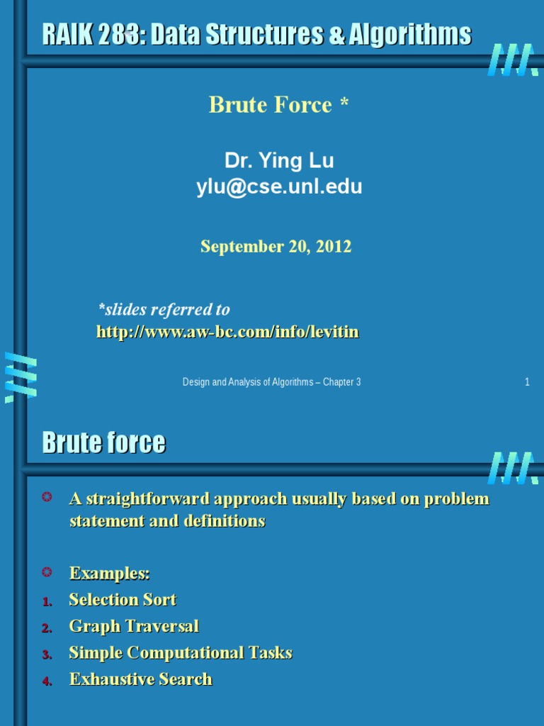 Brute Force | Graph Theory | Algorithms And Data Structures