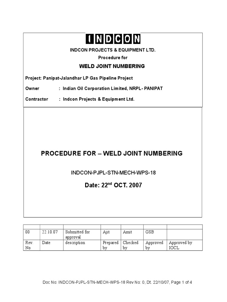18-Weld Joint Numbering | PDF | Pipe (Fluid Conveyance) | Industries