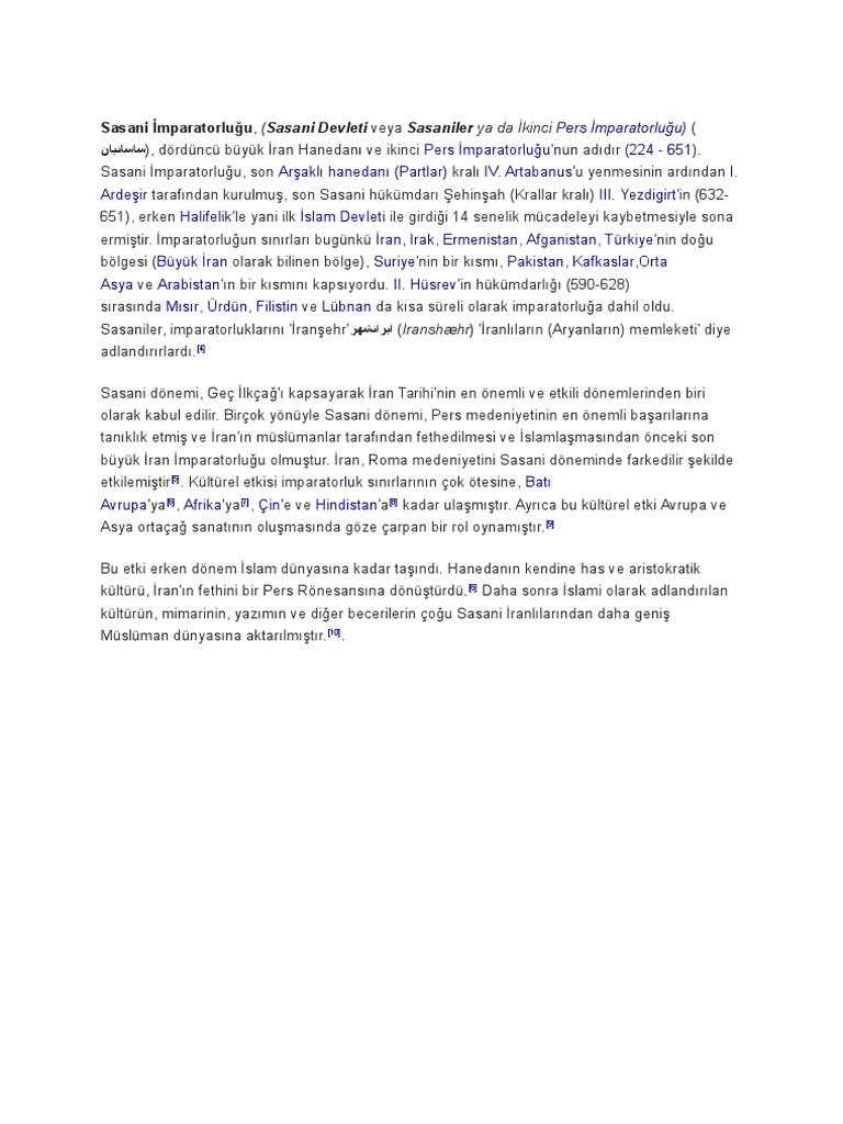 Sasani İmparatorluğu | PDF