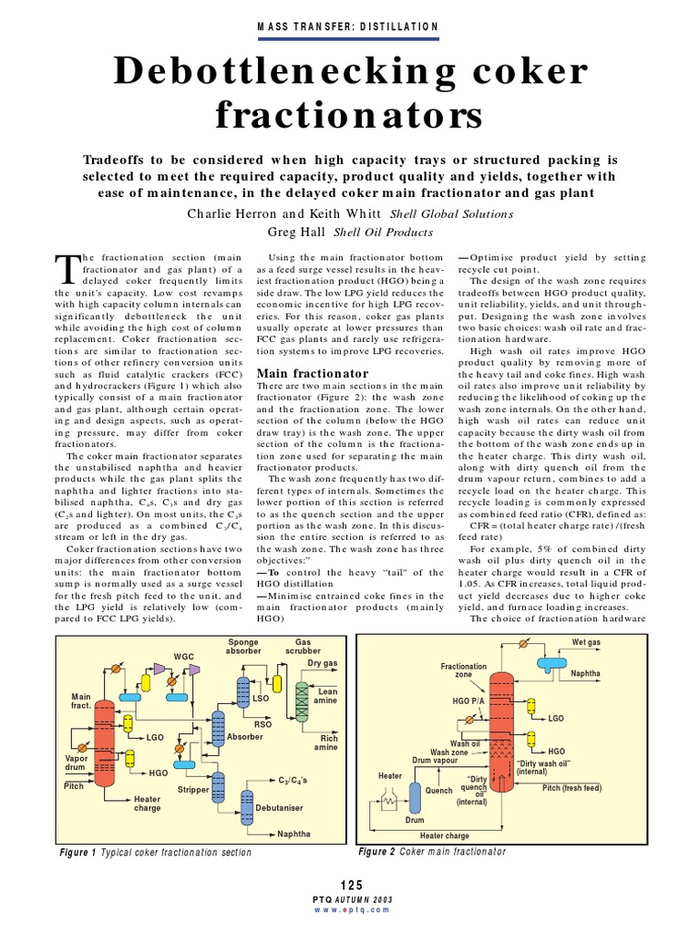debottlenecking- fractionator | Distillation | Oil Refinery