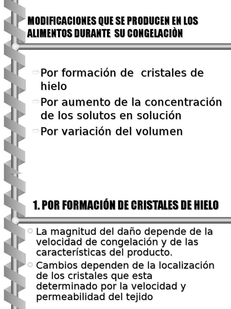 Efectos de la Congelación en Alimentos | PDF | Cristal | Hielo