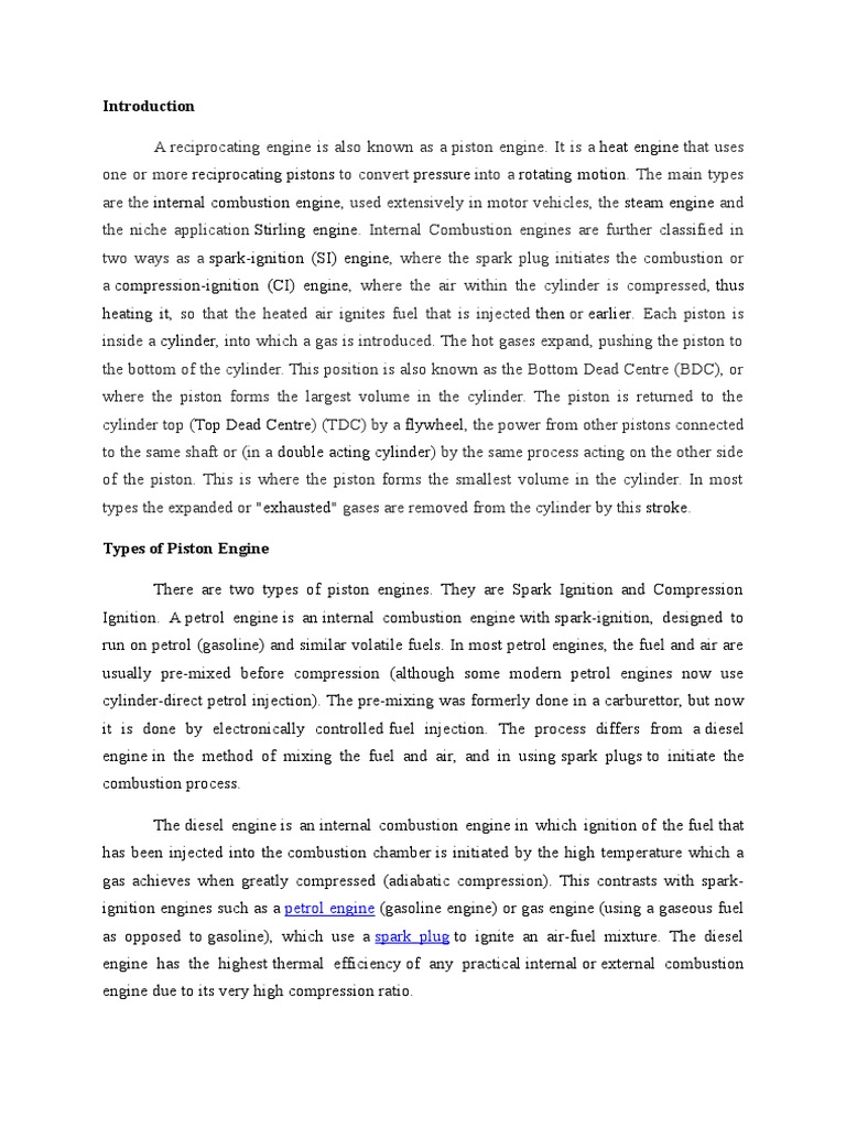 Piston Engine - Weight Based | PDF | Piston | Internal Combustion Engine