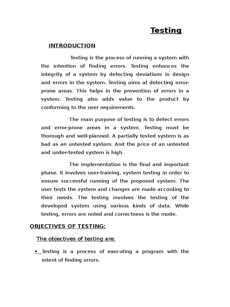 Testing: The Objectives of Testing Are | PDF | Unit Testing | Modular ...