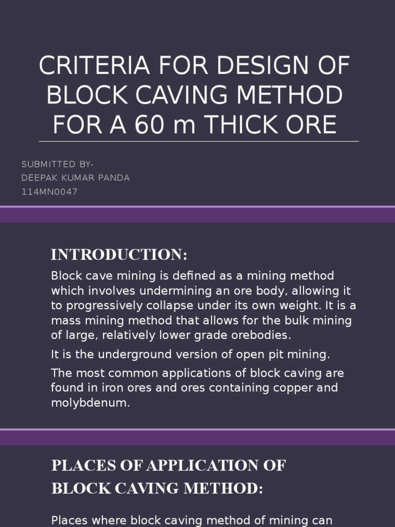 Block Caving | PDF | Economic Geology | Mining