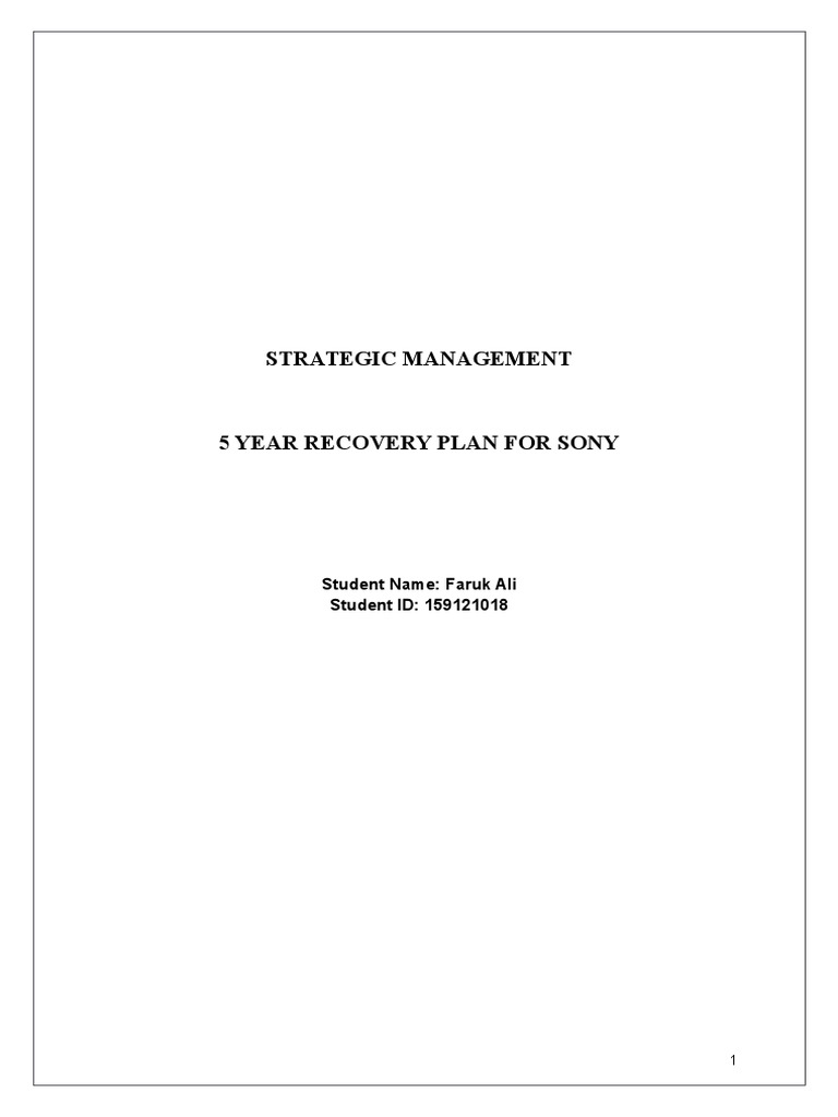 Strategic Management (Sony) | PDF | Sony | Strategic Management