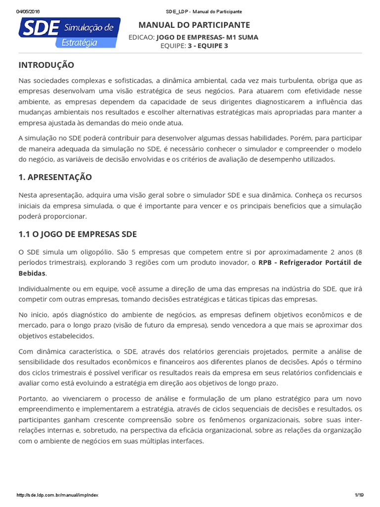 SDE - LDP - Manual Do Participante | PDF | Investimentos | Juros