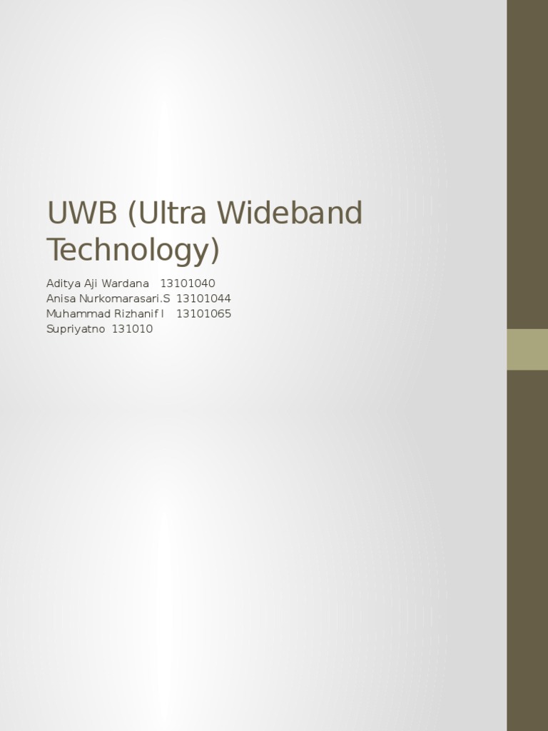 UWB Ultra Wideband Technology | PDF