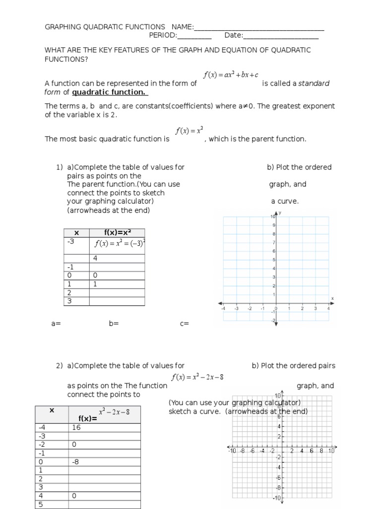 Quadratics Scavenger Hunts | PDF | Mathematical Analysis | Mathematical ...