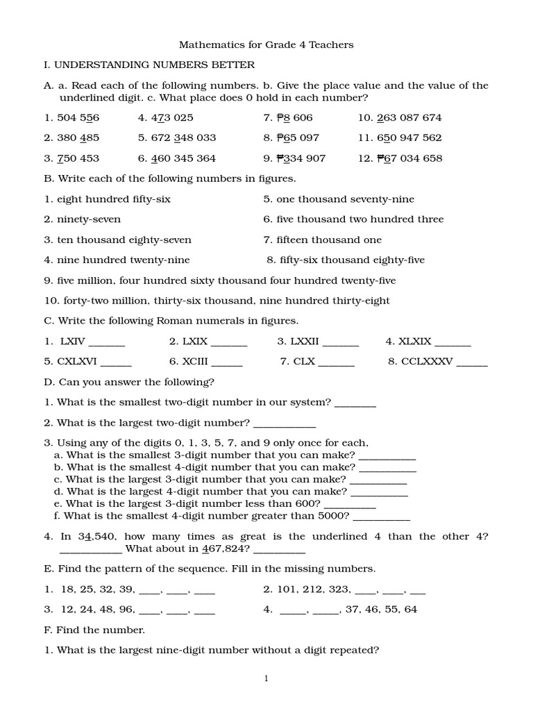 Grade 4 Mathematics Teacher's Guide | PDF | Fraction (Mathematics ...