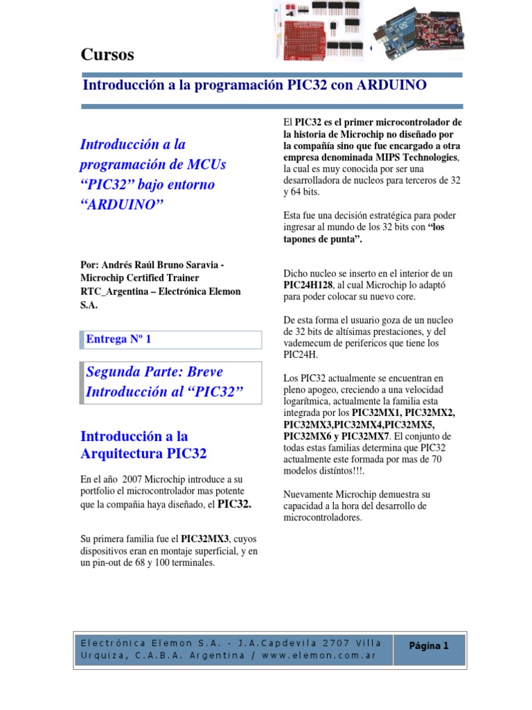 Introducción A La Programación de PIC32 Con ARDUINO | PDF | Unidad Central de procesamiento | Poco