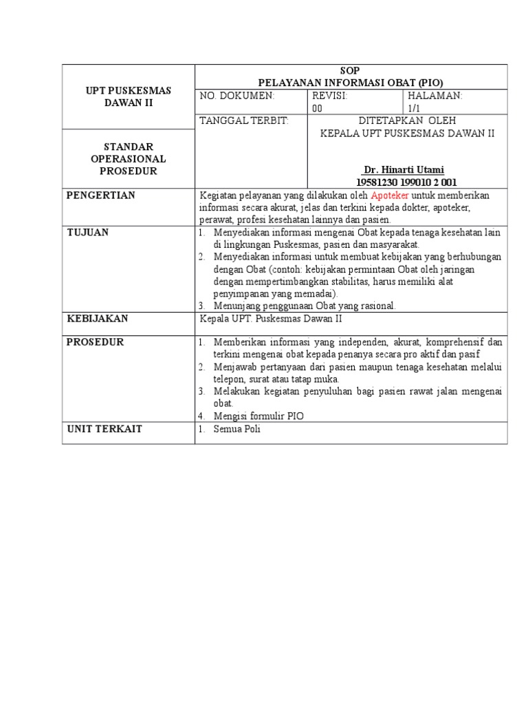 Sop Pio | PDF | Kesehatan Holistik | Sains & Matematika
