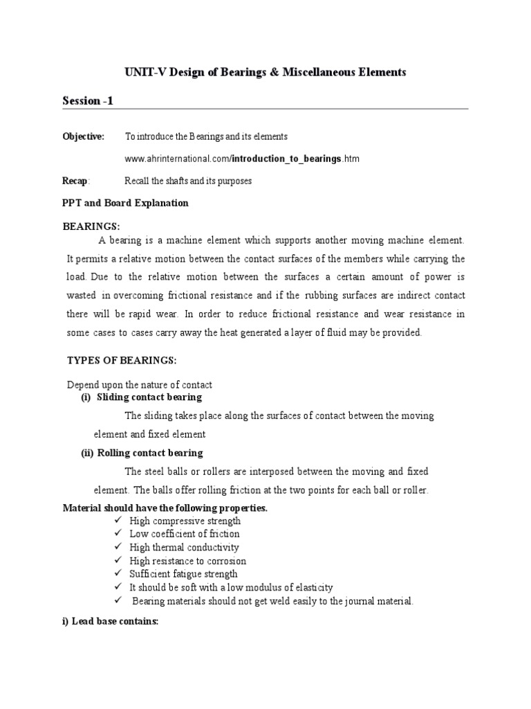 Bearing Design Essentials | PDF | Bearing (Mechanical) | Bronze