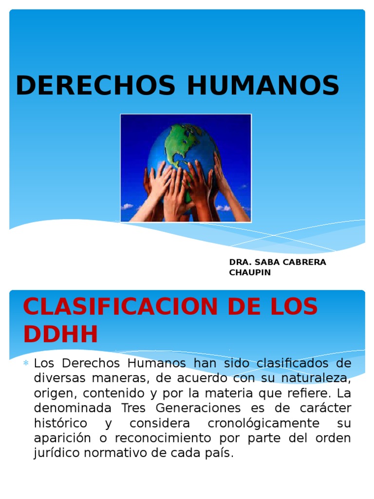 Clasificacion de Los Derechos Humanos | PDF | Derechos humanos | Derechos