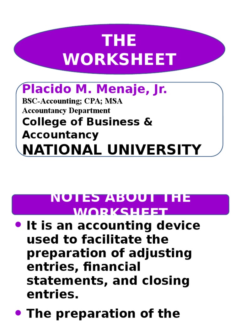 Worksheet Preparation in Accounting | PDF