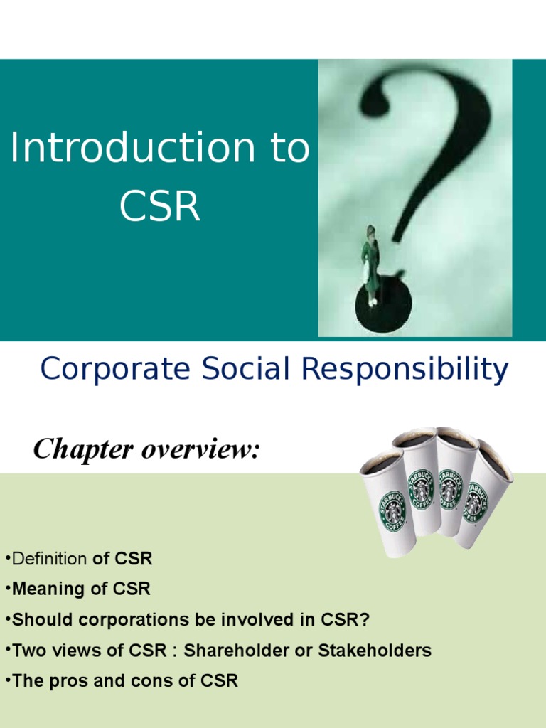 Introduction To CSR 1 | PDF | Corporate Social Responsibility | Economics